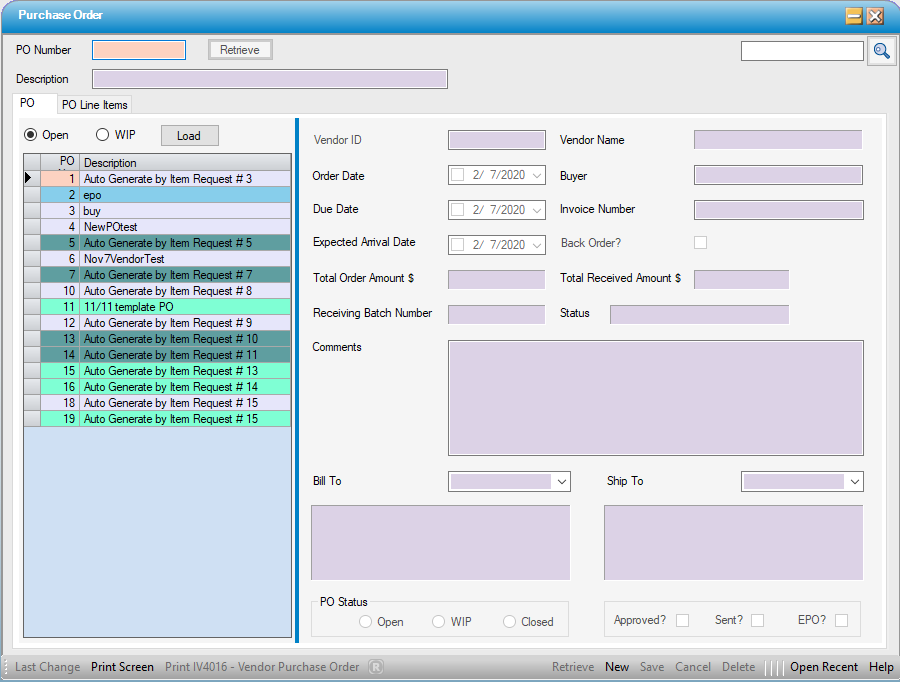Close Purchase Order